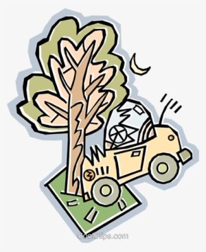 Car Crash Into Tree Clip Art