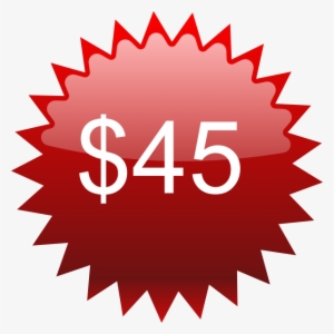 $45 Red Star Price Tag Clip Art At Clker - Blank Seal Stamp Png PNG ...