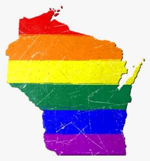 Wisconsin Silhouette Lgbt Pride Flag - Wisconsin PNG Image ...