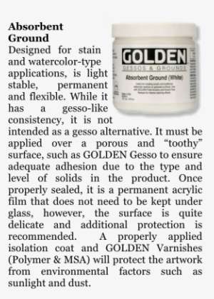Absorbent Ground Designed For Stain And Watercolor-type - Golden ...