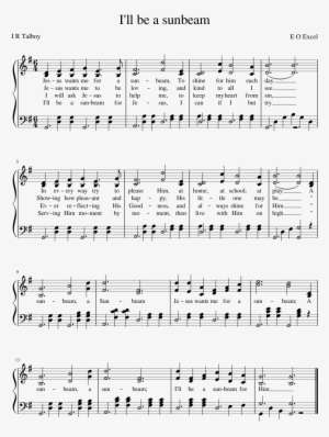 I'll Be A Sunbeam Sheet Music Composed By E O Excel - Health To The ...