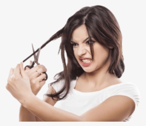 Hair Cutting Angry - Someone Cutting Their Own Hair PNG Image ...