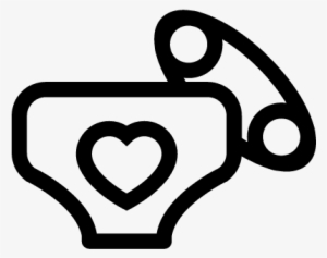 Diaper With A Heart And A Safety Pin Vector - Cloth Diaper Symbol ...