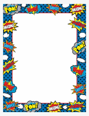 Tcr5629 Superhero Computer Paper Image - Superhero Border Template Free ...