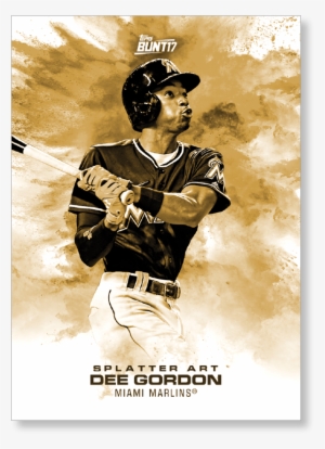Dee Gordon 2017 Topps Bunt Baseball Splatter Art Poster - Baseball PNG ...