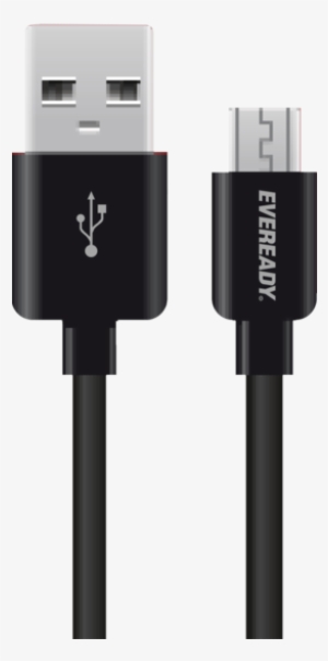 Eveready Micro Usb Cable 1m Black, White - Micro Usb Cable Png PNG ...