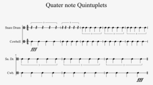 Quater Note Quintuplets Sheet Music 1 Of 1 Pages - Musical Note PNG ...