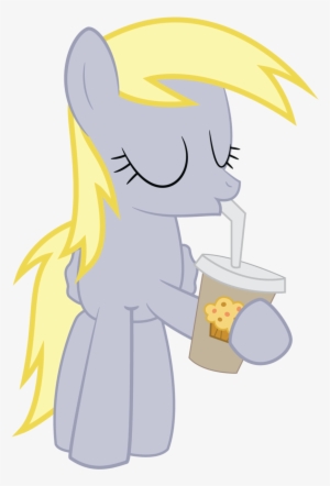 Derpy Drinking A Milkshake - Derpy Hooves Drinking PNG Image ...