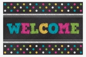 Tcr5838 Chalkboard Brights Welcome Postcards Image - Teacher Desk ...