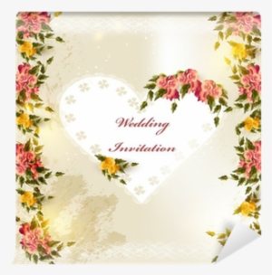 Beautiful Wedding Invitation Card With Lace Heart And - Greeting Card ...