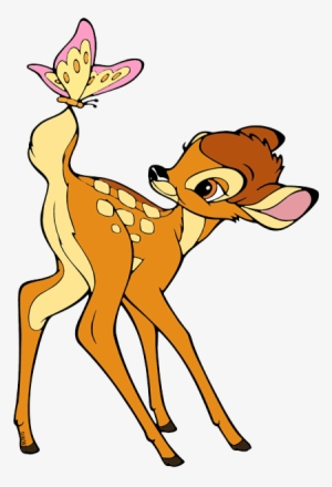 Bambi Clip Art - Bambi With Butterfly On Tail PNG Image | Transparent ...