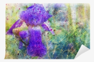 Messy Watercolor Splatter And Blue Flower Wall Mural - Watercolor ...