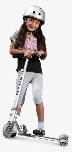 Scoot Always At Walking Speed Or Push Your Micro Scooter - Girl PNG ...
