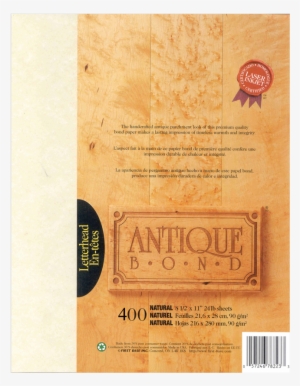 Paper Antique Bond Natural 400/pk - Antique Bond Paper PNG Image ...