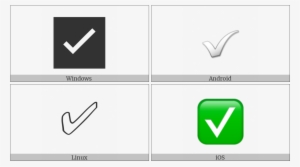 White Heavy Check Mark On Various Operating Systems - Symbol PNG Image ...