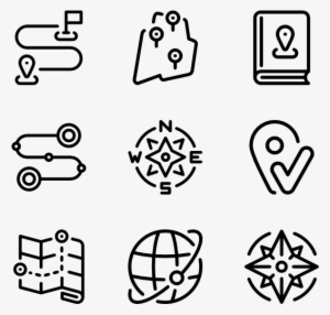 Map, Pins And Navigation - White Icons Png PNG Image | Transparent PNG ...
