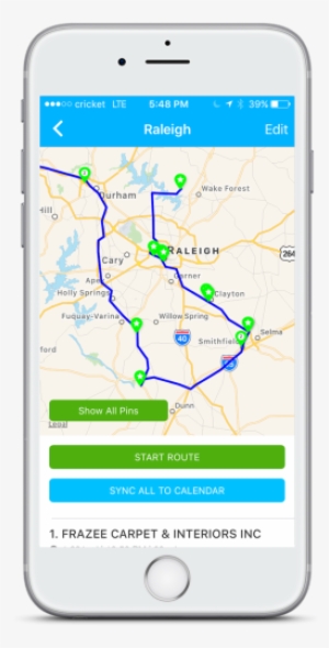 Iphone Showing The Route Optimization Feature On Map - Route App PNG ...