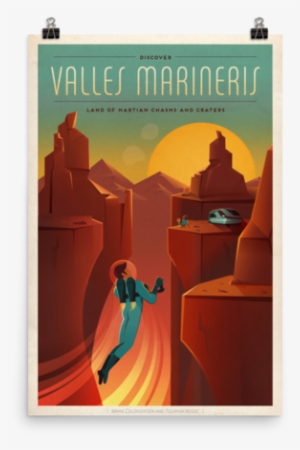 Valles Marineris Spacex Travel Tourism Poster - Spacex Mars Posters PNG ...