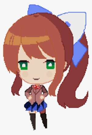 "pretty " Pose Monika - Doki Doki Literature Club Monika Sprites PNG ...