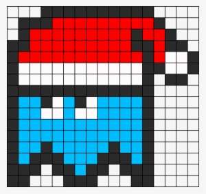 Pacman Santa Christmas Ghost Perler Bead Pattern / - Pacman Christmas ...
