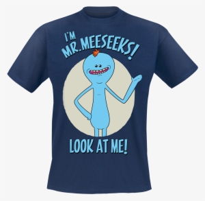 Meeseeks Camiseta Azul Liso 100% Algodón Corte Normal - Mr Meeseeks ...