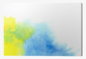 Abstract Yellow-blue Watercolor Splash Canvas Print - Painting PNG ...
