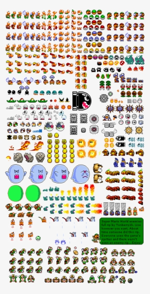 Enemies - Super Mario World Enemy Sprites PNG Image | Transparent PNG ...