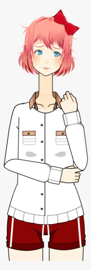Sayori Casual Clothes - Sayori Casual Outfit Drawing PNG Image ...