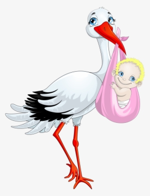 Stork Baby Girl Clipart