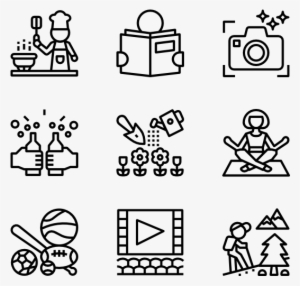 Hobbies 36 Icons - Design Vector Icon PNG Image | Transparent PNG Free ...