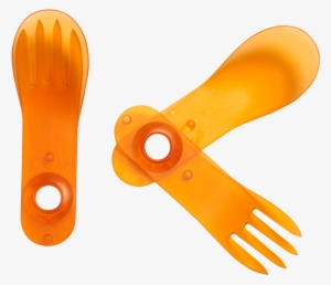 Two Orange Swivel Spork, Left One Is Position Vertical - Plastic Fork ...