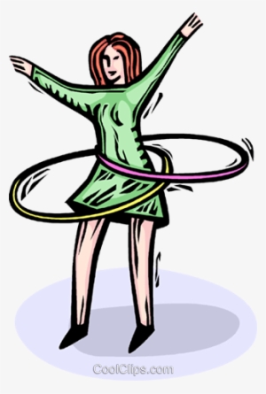 Woman With Two Hula Hoops Royalty Free Vector Clip - Royalty Payment ...