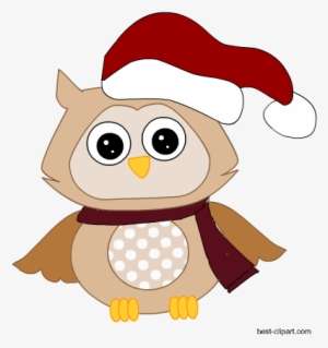 Owl Wearing Christmas Hat, Free Clip Art - Christmas Day PNG Image ...