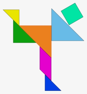 Tangram Person Running With Leg In The Air - Puzzle Game With Shapes ...