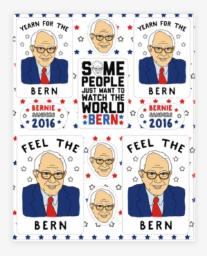 Feel The Bern Sticker/decal Sheet - Bernie Sanders PNG Image ...