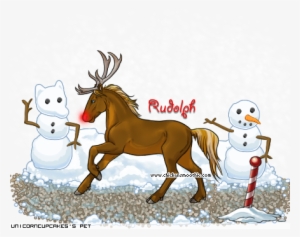 "rudolph With Your Nose So Bright, Won't You Guide - Cartoon PNG Image ...