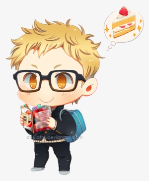 Tsukki From Haikyuu - Tsukishima Kei Chibi Png PNG Image | Transparent ...