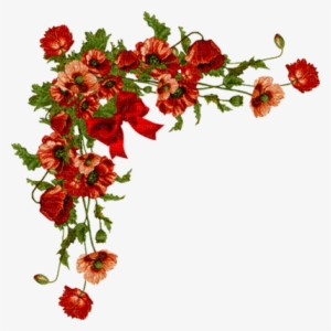 Kaz Creations Deco Corner Flowers Colours - Red Flower Corner Png PNG ...