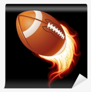 Vector Flying Flaming American Football Ball Wall Mural - Flaming ...