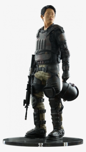 The Walking Dead - Walking Dead - Glenn In Riot Gear Statue PNG Image ...