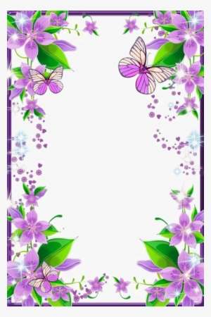 African Violets Border Clip Art Purple Flower Border Png