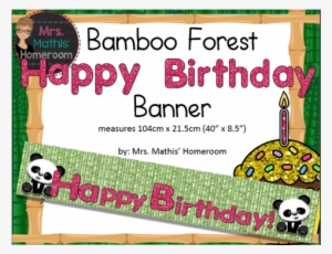 Bamboo Forest Happy Birthday Banner (40"x8 - Panda PNG Image ...