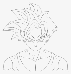 Super Saiyan Teen Gohan Lineart By Raioya On Deviantart - Line Art PNG ...