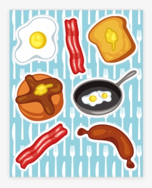 Breakfast Food Sticker/decal Sheet - Breakfast PNG Image | Transparent ...