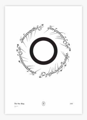 "lord Of The Rings" - Sauron's One Ring Text Gold PNG Image ...