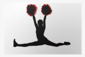 Young Girl Cheerleader Silhouette Doing The Splits - Split PNG Image ...