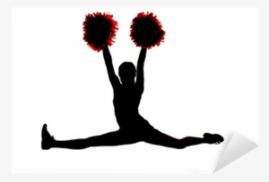 Young Girl Cheerleader Silhouette Doing The Splits - Split PNG Image ...