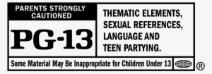 For Rating Reasons, Go To Mpaa - Pg 13 Rating Box PNG Image ...