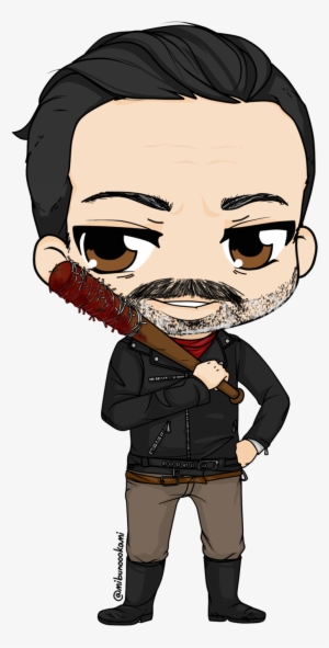 Black And White Download Negan By Mibu No Ookami On - Chibi The Walking ...