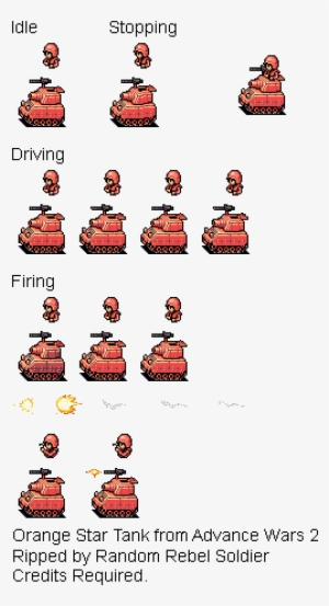 Orange Star Tank - Advance Wars Tank Sprite PNG Image | Transparent PNG ...